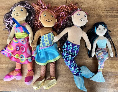 Lot of 4 Manhattan Toy Groovy Girls Mermaid Plush Toy 13" 9" Dolls ...