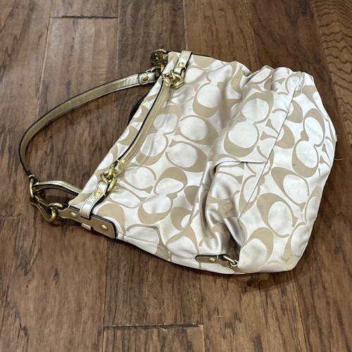 Coach Brooke Satchel Shoulder Bag Purse Handbag Gold LeatherGold Tan ...