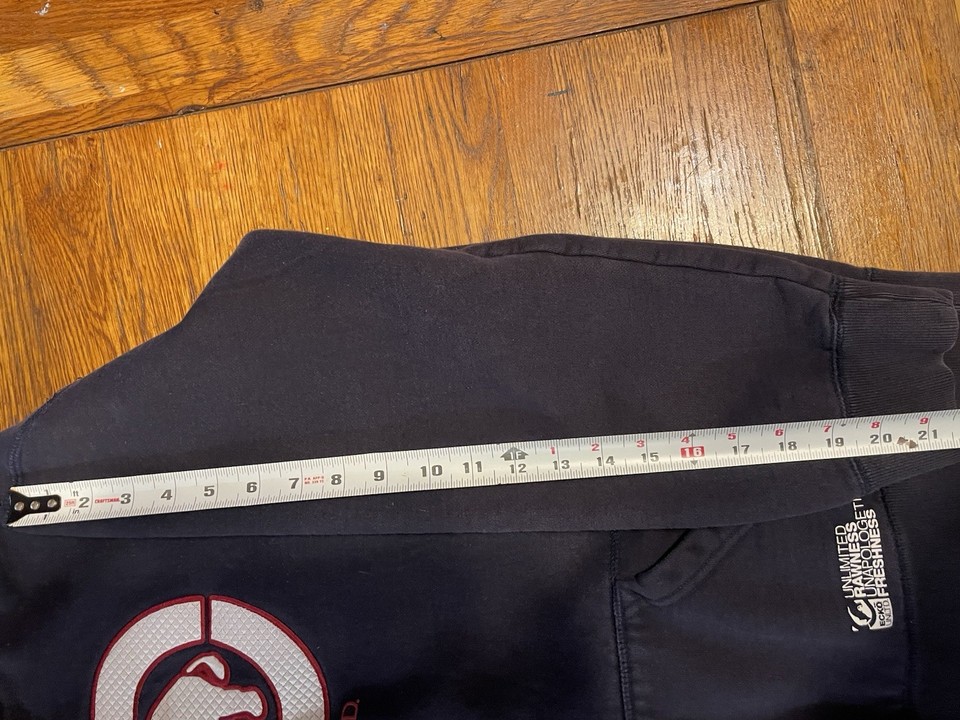 Men’s XL Vintage Y2K Ecko Unltd Blue Full Zip Hoodie Iconic Rhino Logo ...