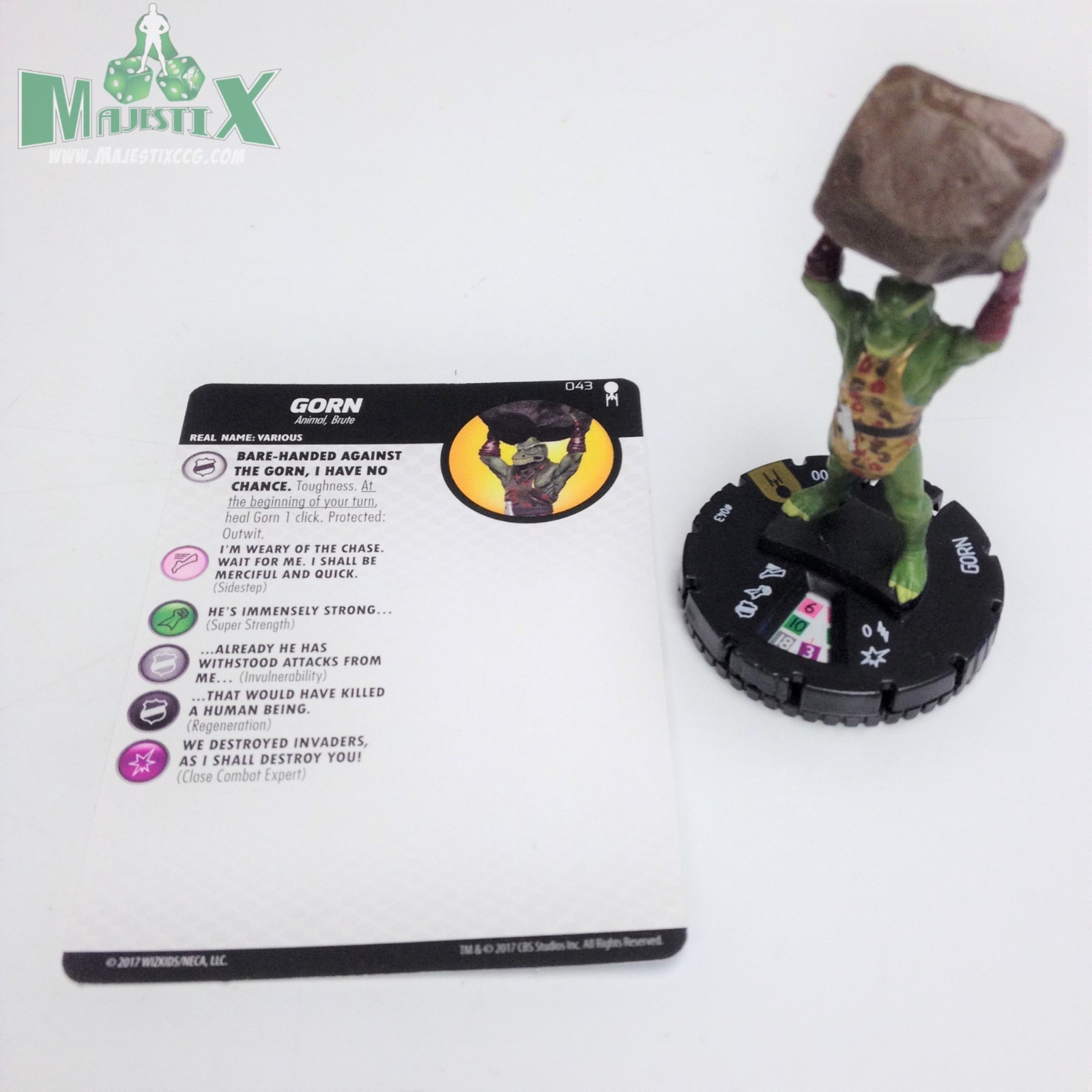 Heroclix Star Trek: Away Team TOS set Gorn #043 Super Rare figure w ...