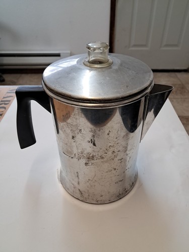 VINTAGE MIRRO ALUMINUM COFFEE POT 9 CUP STOVE TOP or CAMPING | eBay