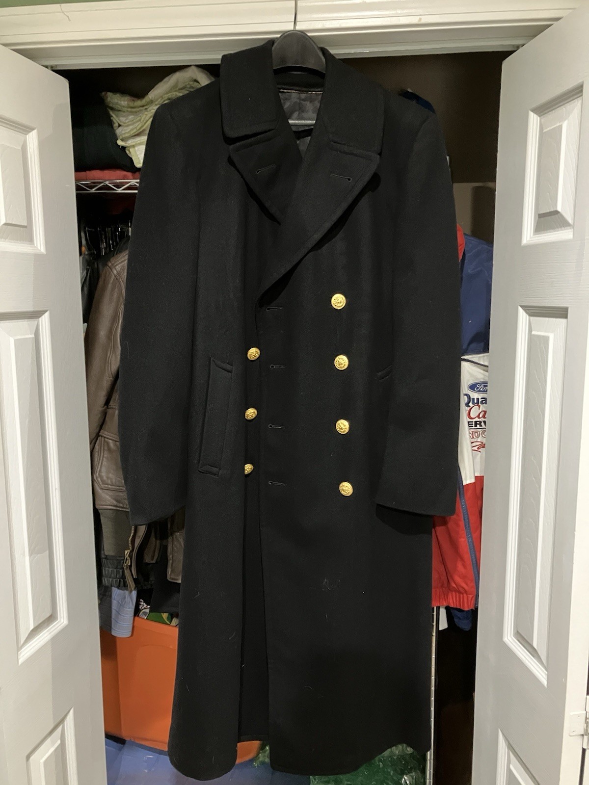 OFFERS Vintage US Navy Officer's Bridge Coat Black Pe… - Gem