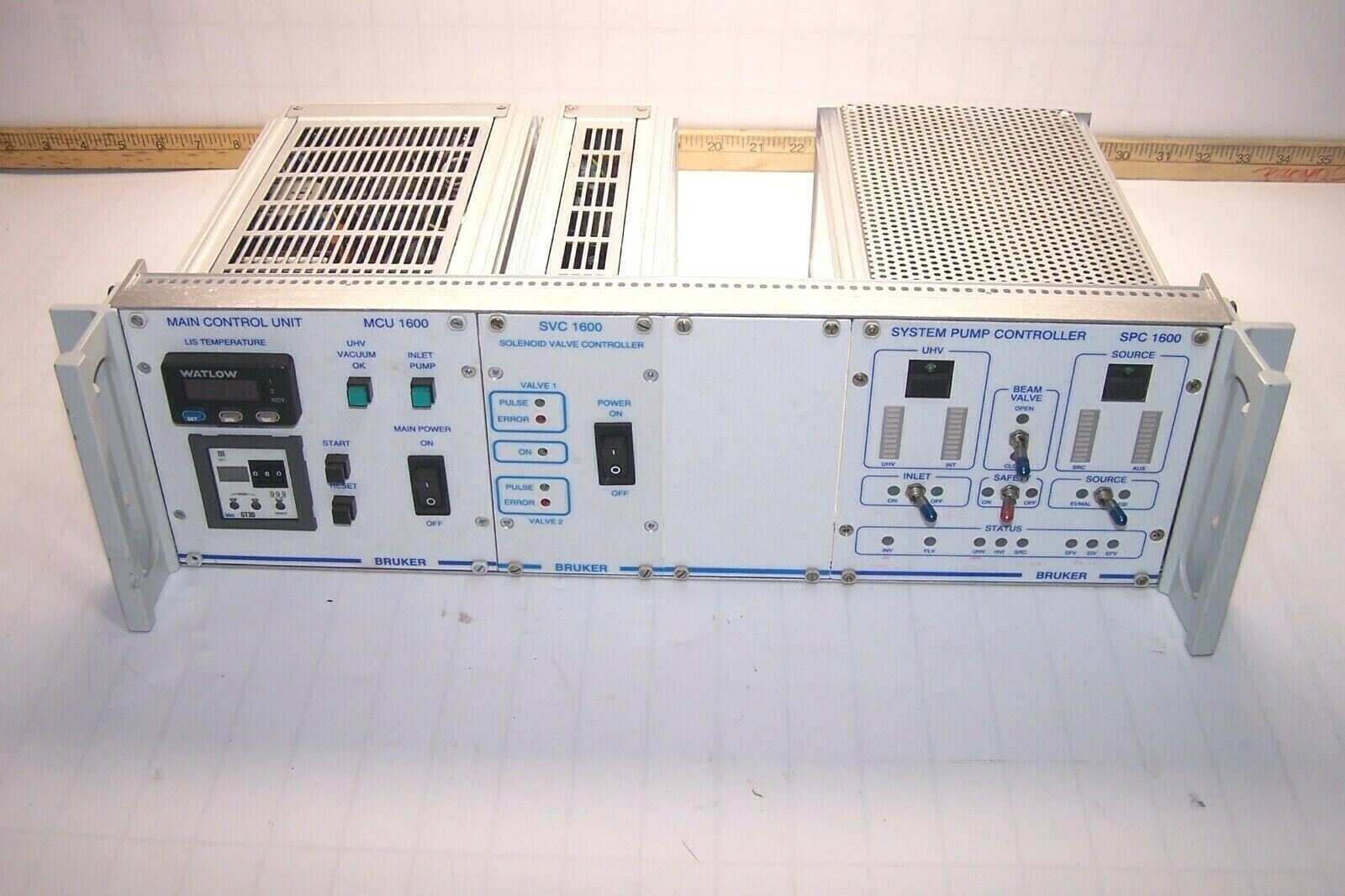 BRUKER MCU 1600 CONTROL UNIT W/ SVC 1600 & SPC 1600 SOLENOID & PUMP ...