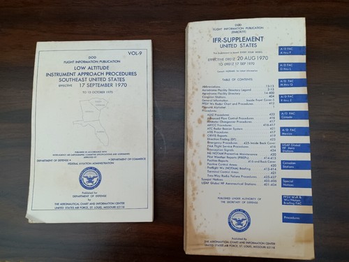 DOD Flight Information Publication Low Altitude Approach Southeast 1970 ...