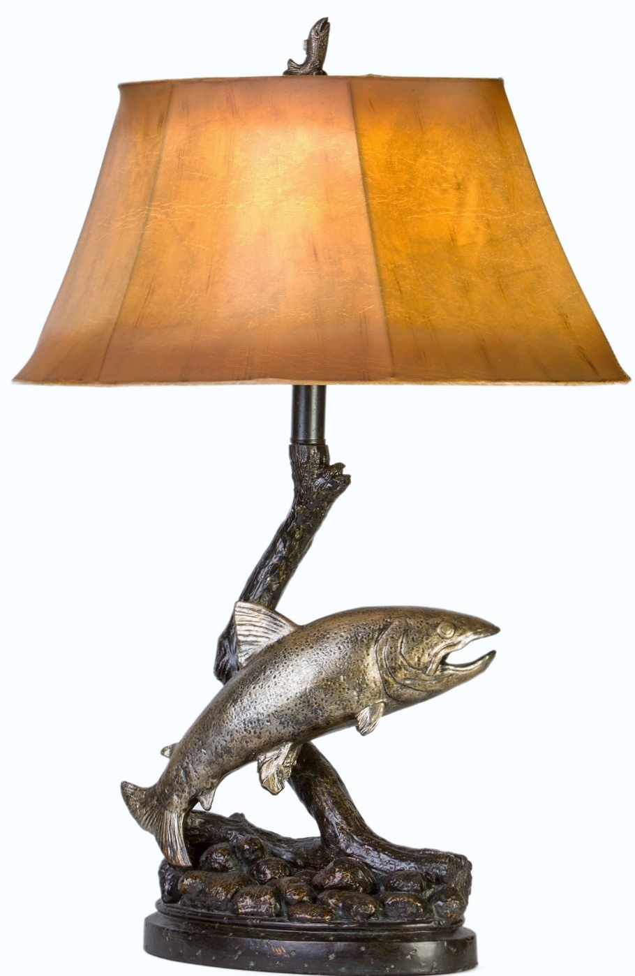 Jumping Trout Fish Table Lamp Rustic Cabin Lodge Lake Fishing Fisherman ...
