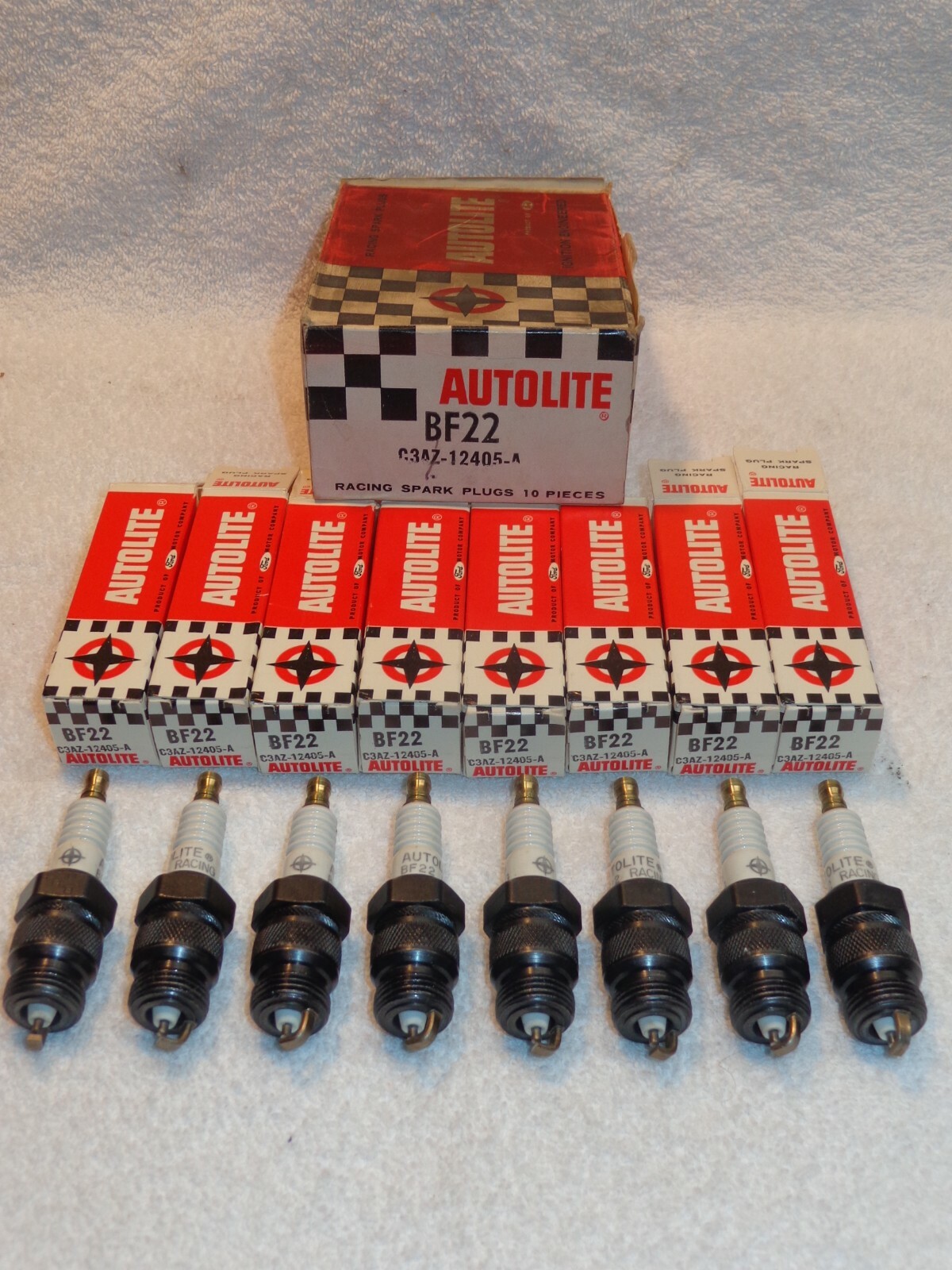 ‘NOS’ Ford Autolite BF-22 Spark Plugs...‘STAR LOGO’.....High ...