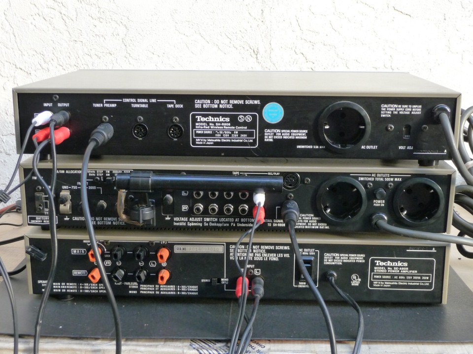 Technics Stereo System ST-K808 Preamp SE-A808 Power Amp SH-R808 Remote ...