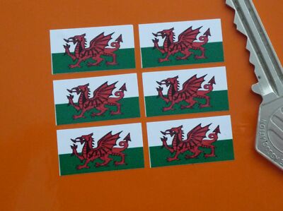 Welsh Flag Small Car Bike External Stickers. Set of 6. 25mm. Wales ...