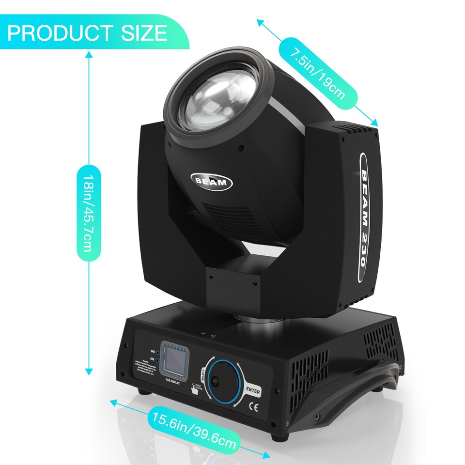 230W 7R Beam Moving Head Light Gobo Sharpy 16+8 Prism Party Disco Stage ...