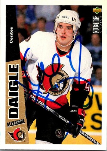 Alexandre Daigle autographed hockey card (Ottawa Senators) 1996 Upper ...
