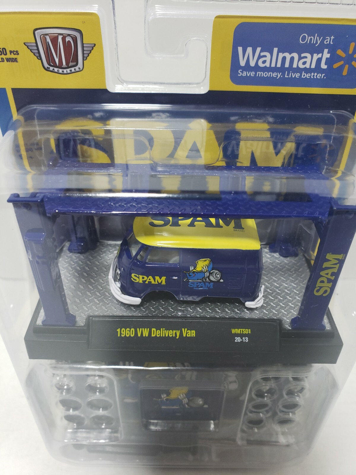 M2 Machines 1960 VW Delivery Van SPAM Blue Yellow Model Kit Free ...