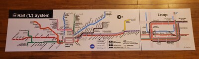 CTA Train 'L' System Map- Carcard Map Undamaged Condition Chicago ...