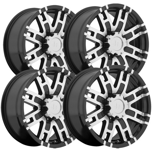 (Set of 4) Helo HE835 18x9 5x4.5" +18mm Black/Machined Wheels Rims 18 ...