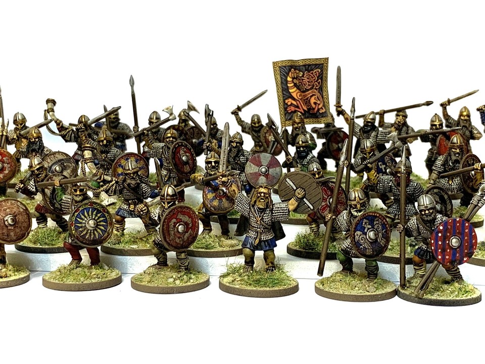 GREAT VIKING WARRIOR HORDE ARMY 44 28mm painted historical wargame DARK ...