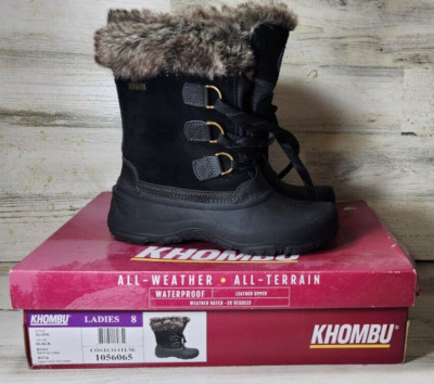 Khombu Women's Slope Waterproof Leather Upper Winter Snow Boots Sz 8 | eBay