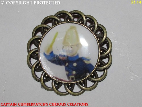 steampunk brooch badge pin Captain Flack Trumpton cult kids tv show # ...
