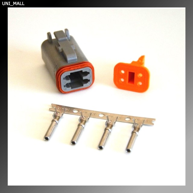 Deutsch DT 4-Pin Genuine Female Connector Kit 14-16AWG Stamped Sockets ...