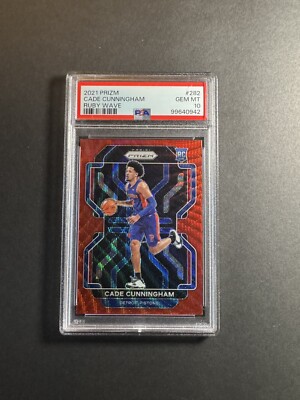 2021-22 Panini Prizm - CADE CUNNINGHAM Ruby Wave Prizm #282 (RC) PSA ...