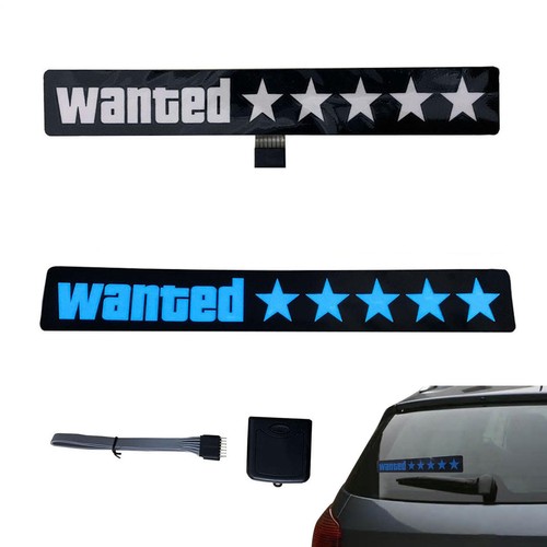 WANTED LED Panel 5 Stars Car Window Electric Sticker Windshield ...