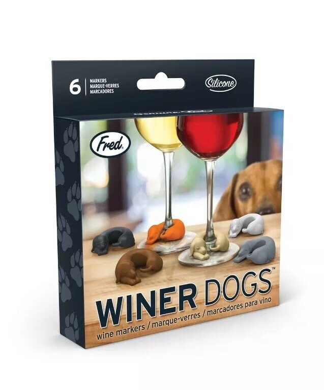 Fred Winer Dogs Set of 6 Wiener Dogs Dachshund Wine Glass Markers | eBay