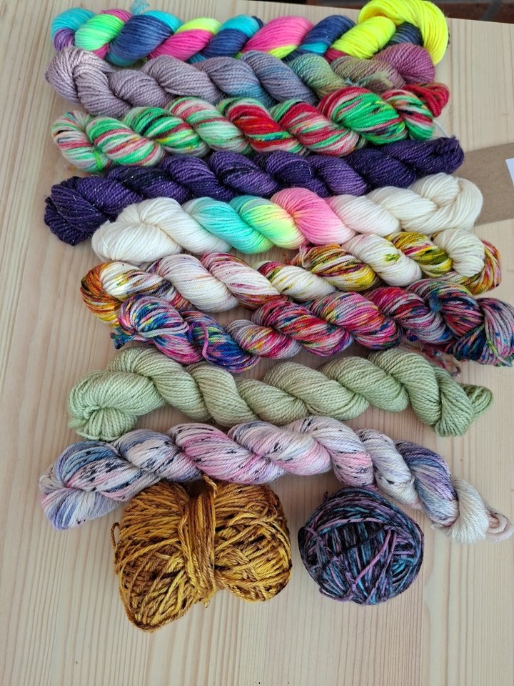Mixed Fibre Mini Skein Indie Hand Dyed Yarn Merino Sparkle BFL What ...