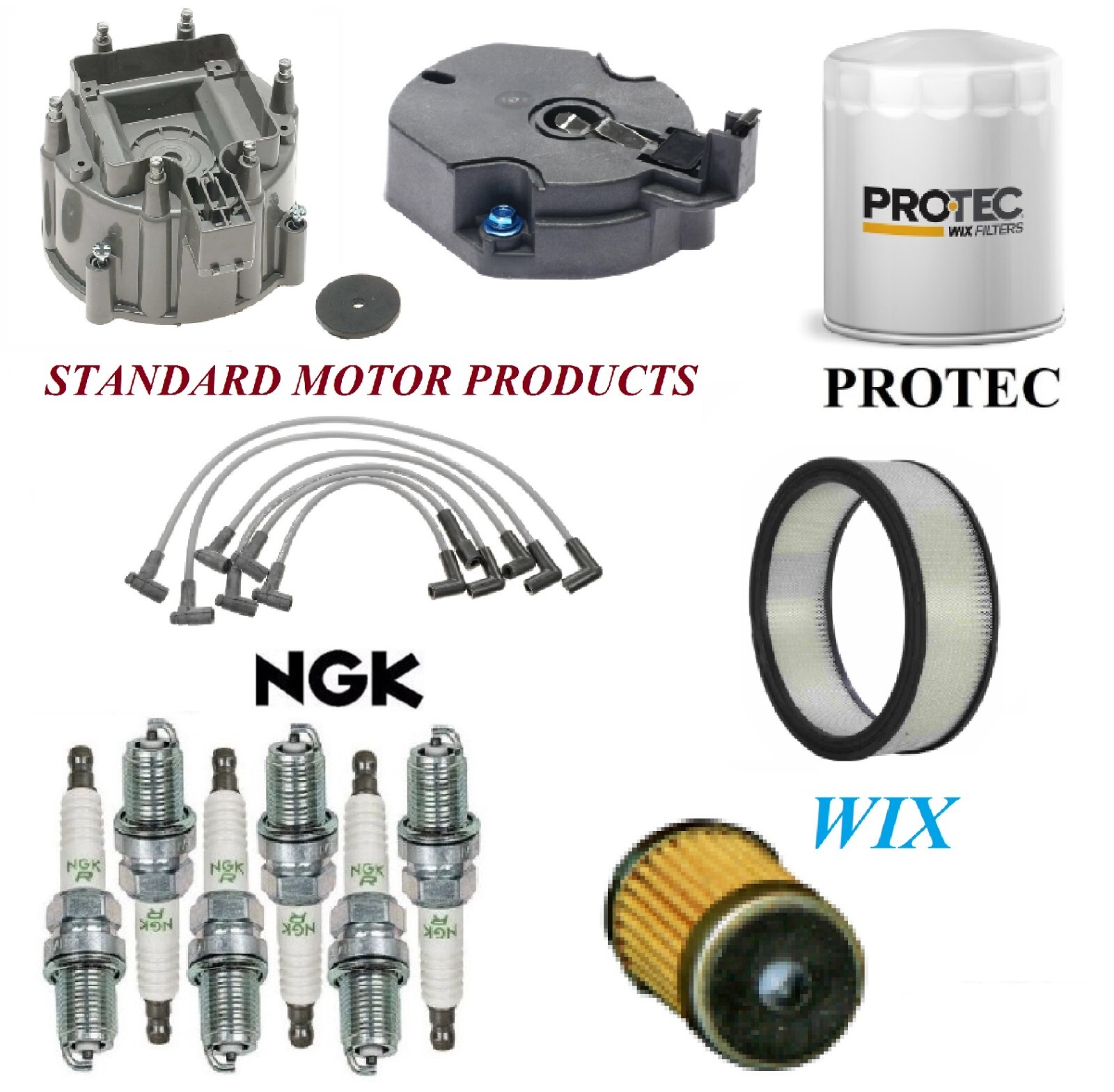 Tune Up Kit Air Oil Fuel Filters Cap Wire Spark Plugs For GMC P35 L6 4 ...