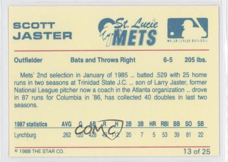 1988 Star St Lucie Mets Scott Jaster #13 | eBay