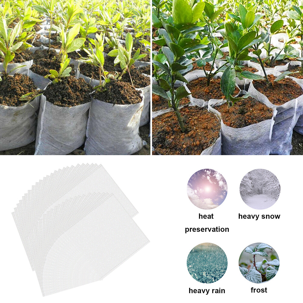 100Pcs Plant Bags Biodegradable Non-woven Fabric for Home Garden ...