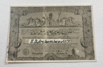 WW2 Imperium Neptune Regis Shellback Sailor Certificate Mermaid ...