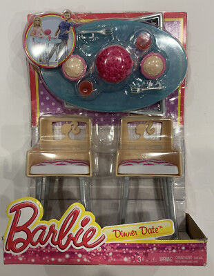 NEW Barbie Dinner Date Set. DTJ68. Mattel. Table and Chairs | eBay