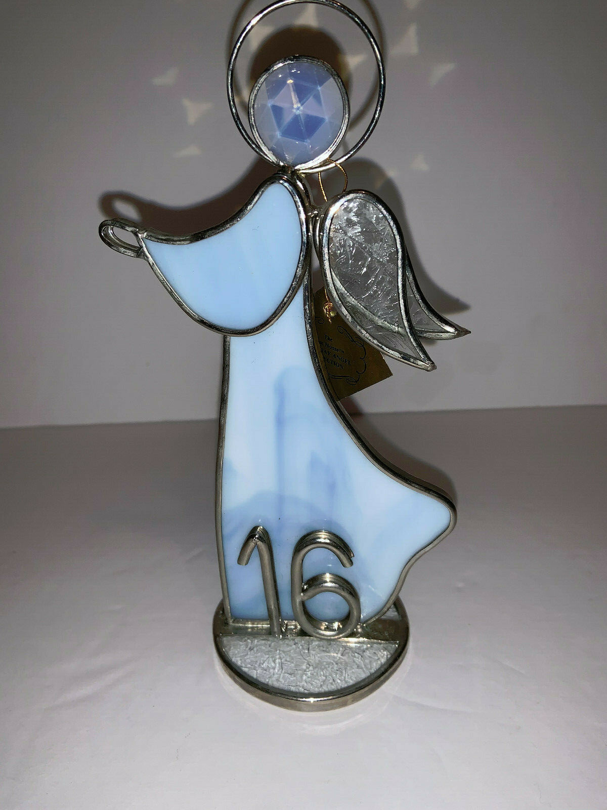 Vintage GLASS HOUSE STUDIO Birthday Angel Collection # 16 Blue Stained ...