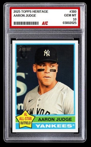 2025 Aaron Judge Topps Heritage Card #380 New York Yankees MINT Graded ...