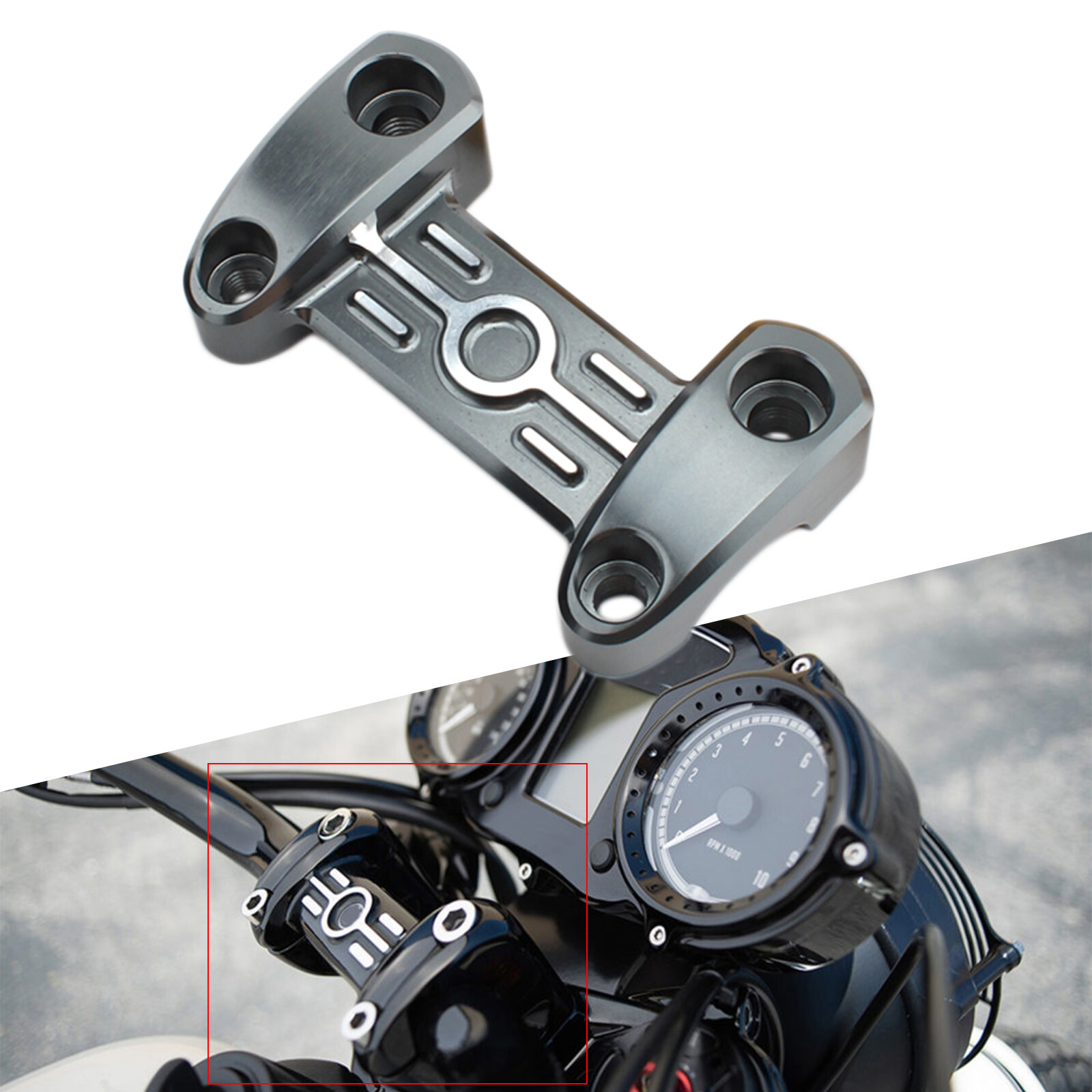 CNC Handlebar Risers Top Cover Clamp For BMW R NINE T R9T Scrambler 14 ...