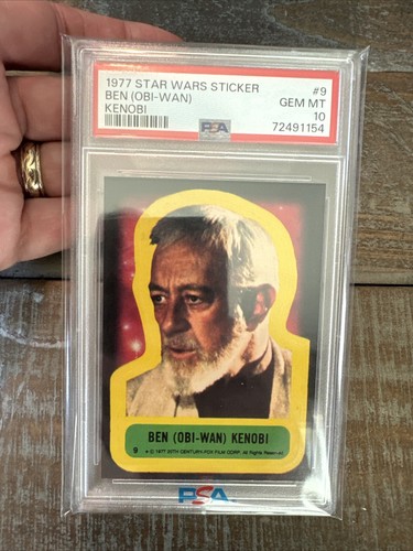 1977 Star Wars Sticker 9 Ben (Obi-Wan) Kenobi PSA 10 Super Rare Pop 2 ...