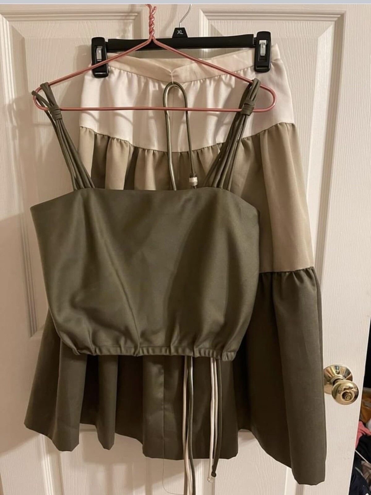 Vntg 70s Visions Of New York Size 6 Skirt Crop Top Set Colorblock ...