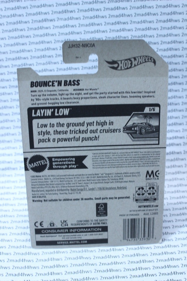 2026 Hot Wheels PICKUP TRUCK gold BOUNCE'N BASS low-rider NEW MODEL 17/ ...