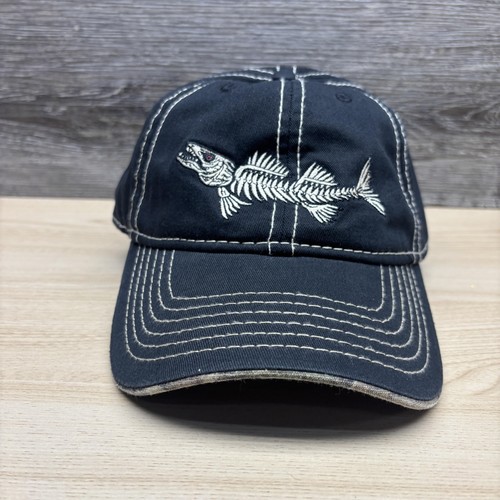 Outdoor Cap Fish Skeleton Hat Cap Strap Back Camo Brim Embroidered ...