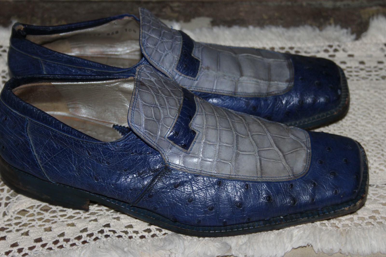 RARE Mauri City Slicker Shoes Alligator Ostrich Blue … - Gem