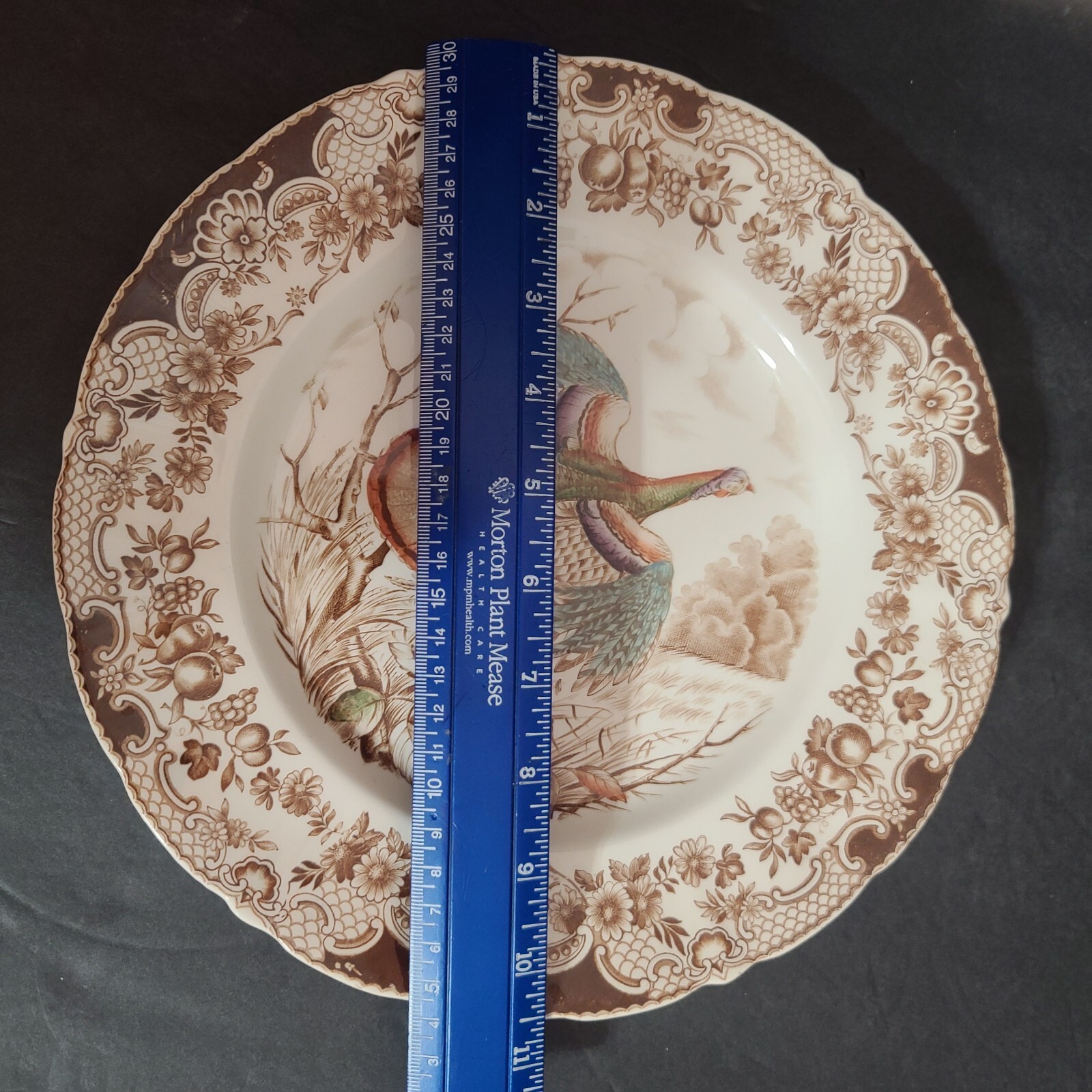 Johnson Brothers Wild Turkeys Brown 10 3/4" Dinner Plate Flying Turkey ...