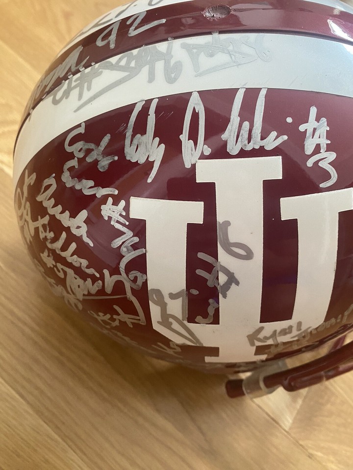 IU Indiana University Hoosiers Riddell Football Helmet Team Signed ...