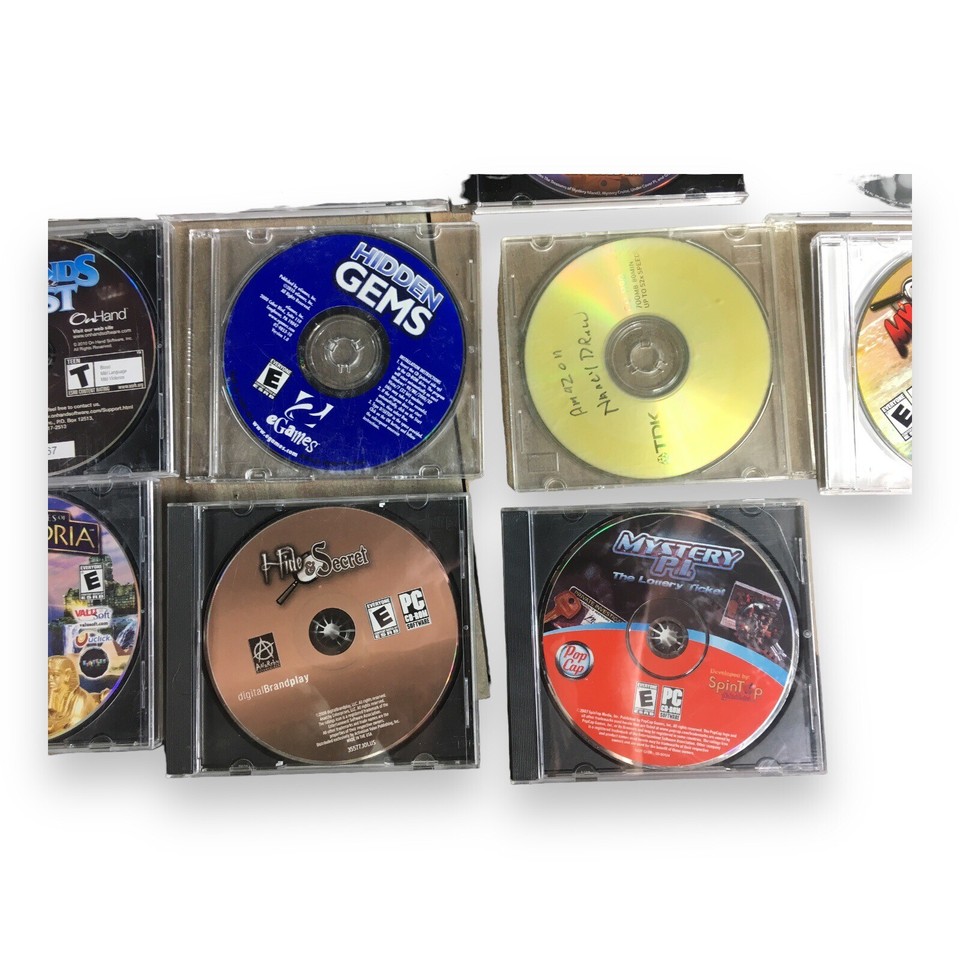 Large Lot of 26 Hidden Object Mystery Vintage PC Games CD-ROM Computer ...
