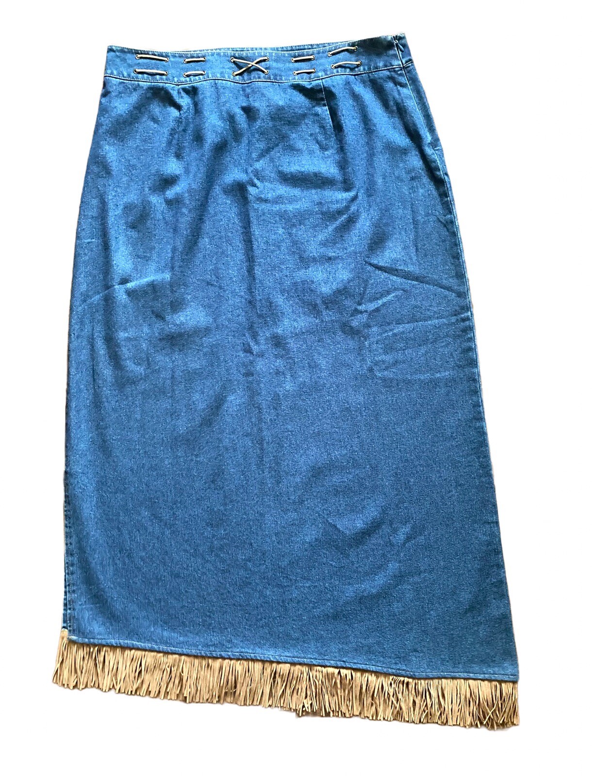 Nancy Bolen City Girl Modest Asymmetrical Denim Skirt… - Gem