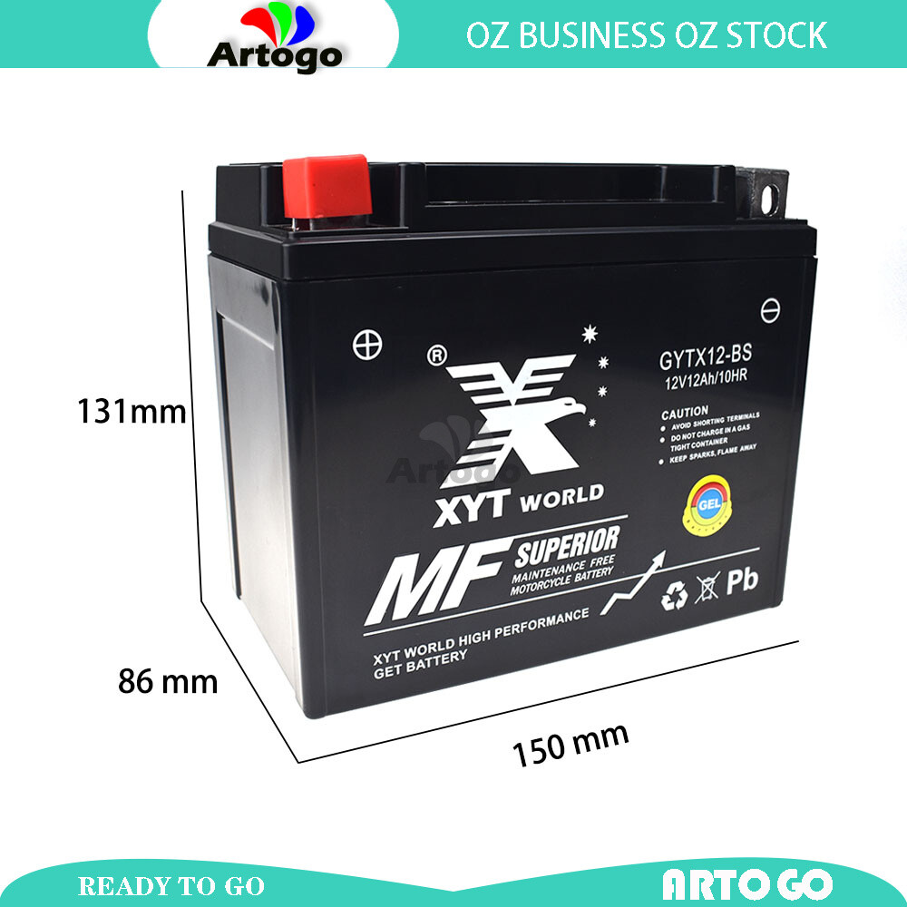GEL BATTERY YTX12-BS 12V12Ah Fit Honda VFR800FI Interceptor 1998 1999 ...