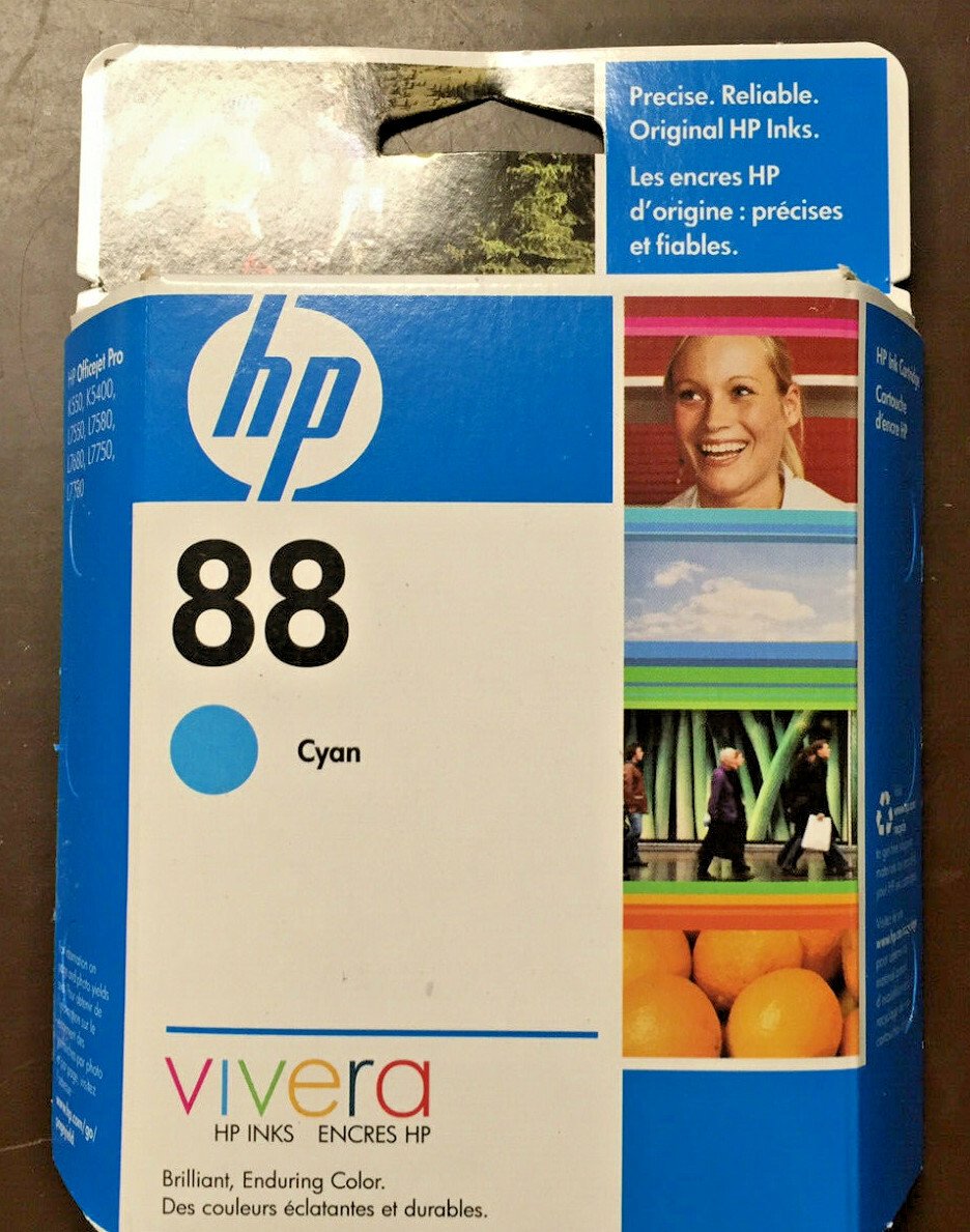HP 88 Cyan InkJet Cartridge C9386AN Exp 06/2009 - Original Box | eBay
