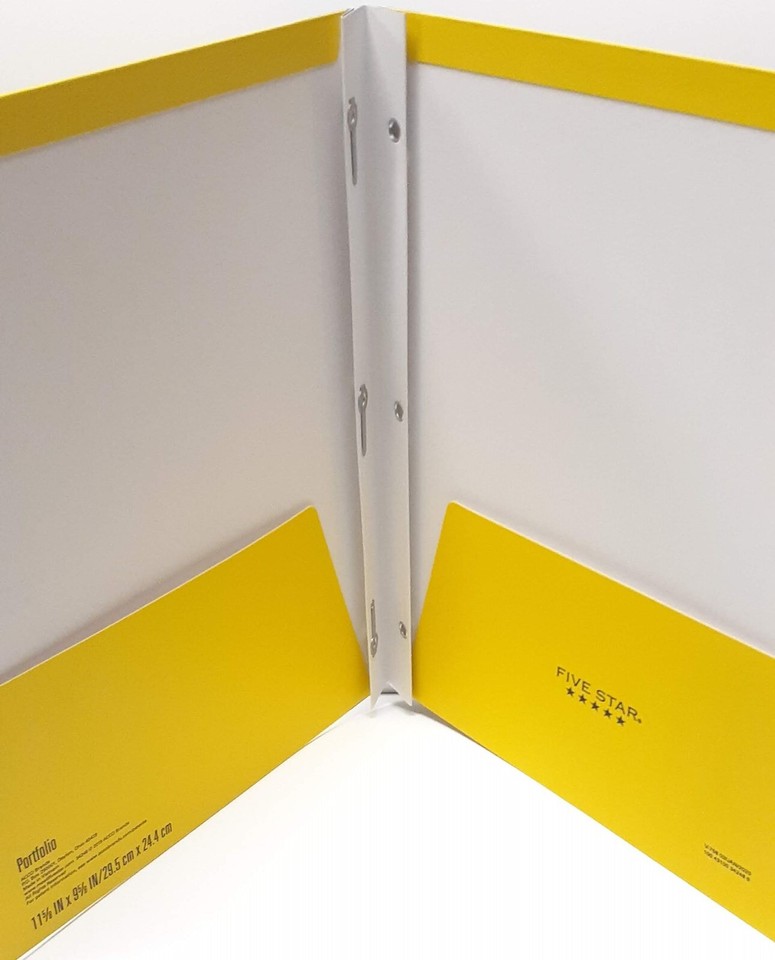 Yellow - 2-Pack Five Star Mead Portfolio Style 2 Pocket Folders | NEW ...