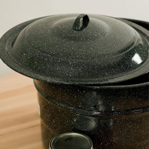 33 Qt Granite Ware Water Bath Canner with Collapsible Jar Rack Enamel ...