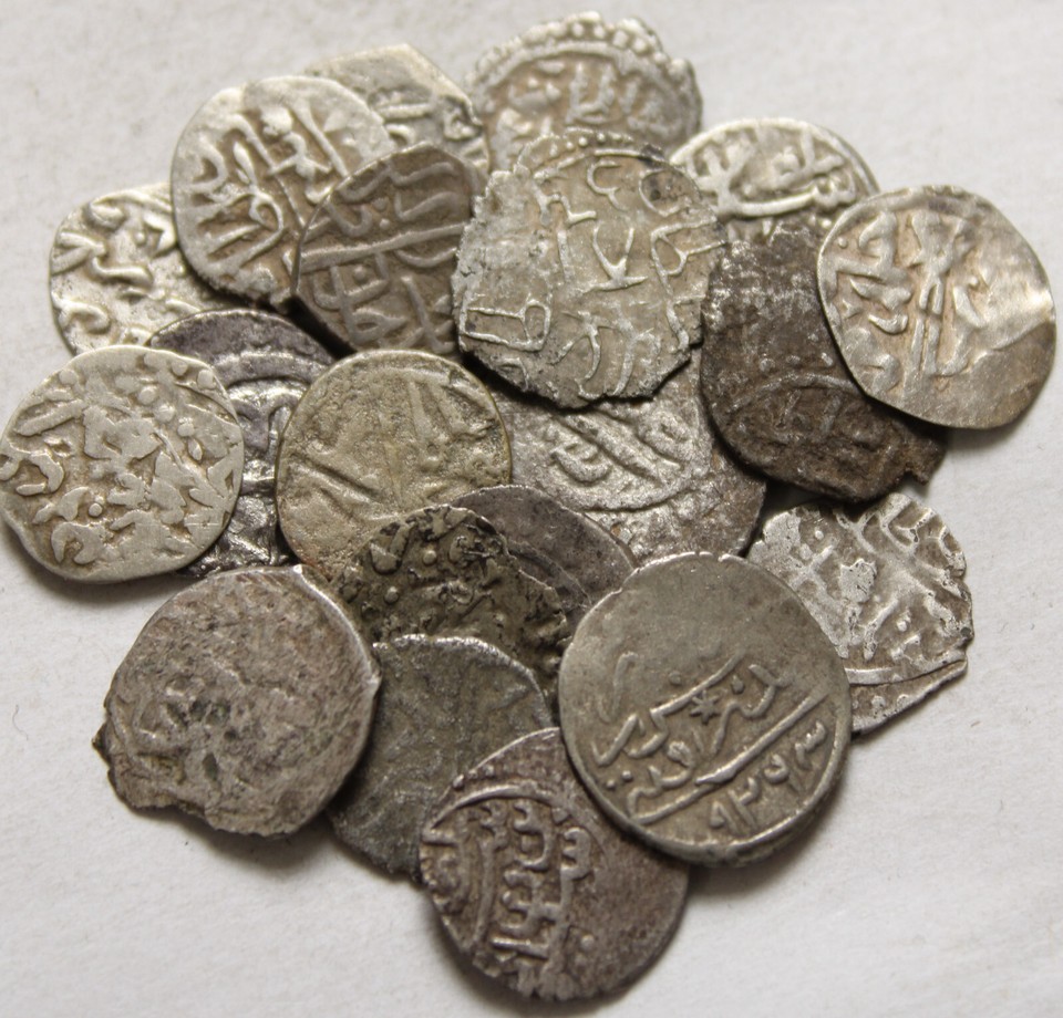 Rare genuine Islamic silver akce AKCE coin/Random Ottoman Empire 15th ...