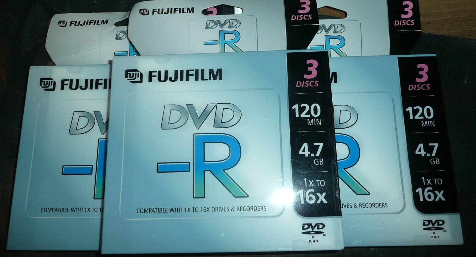 Lot of 3 Boxes FujiFilm DVD-R Writeable DVD Disk 120min 4.7GB 16x Speed ...