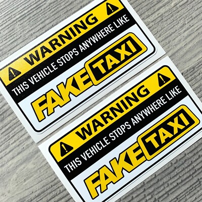 2pc Fake Taxi Sticker Vinyl Decal Car Turbo JDM Window Drift Funny ...