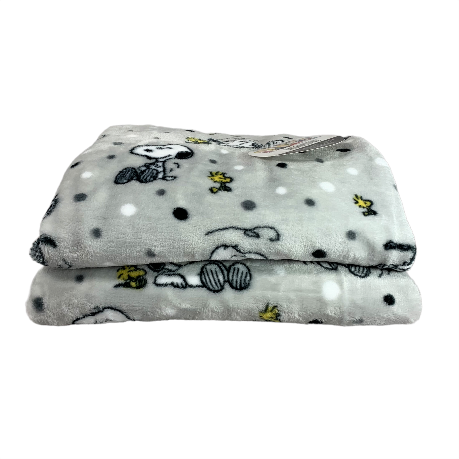 Peanuts Berkshire Blanket Snoopy Woodstock Polka Dots Gray 50x70 Throw ...